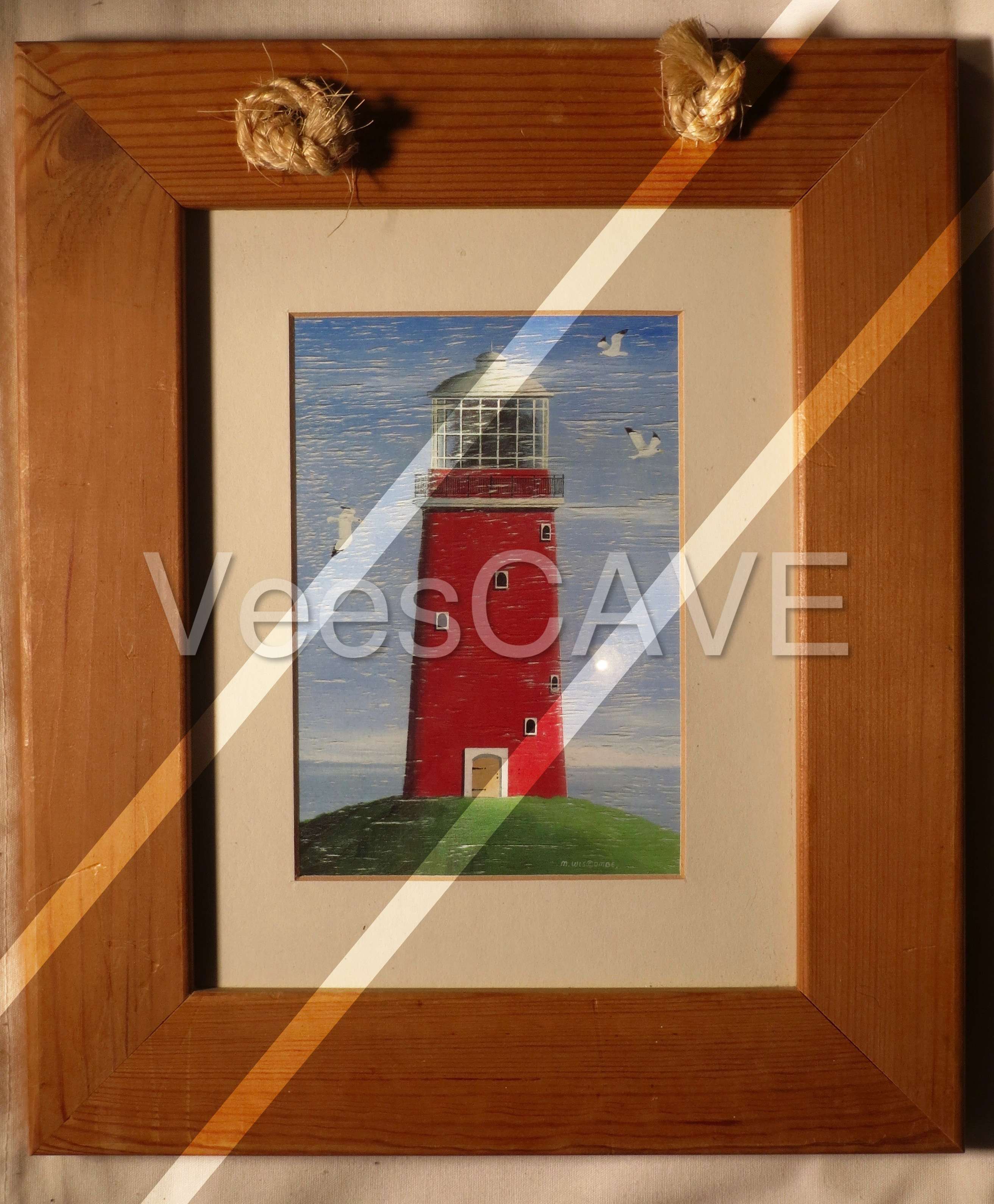M. Wiscombe – Red Lighthouse Print.